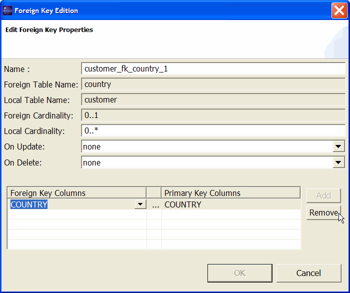 Eclipsedatabase Database Editor Properties Foreign Key
